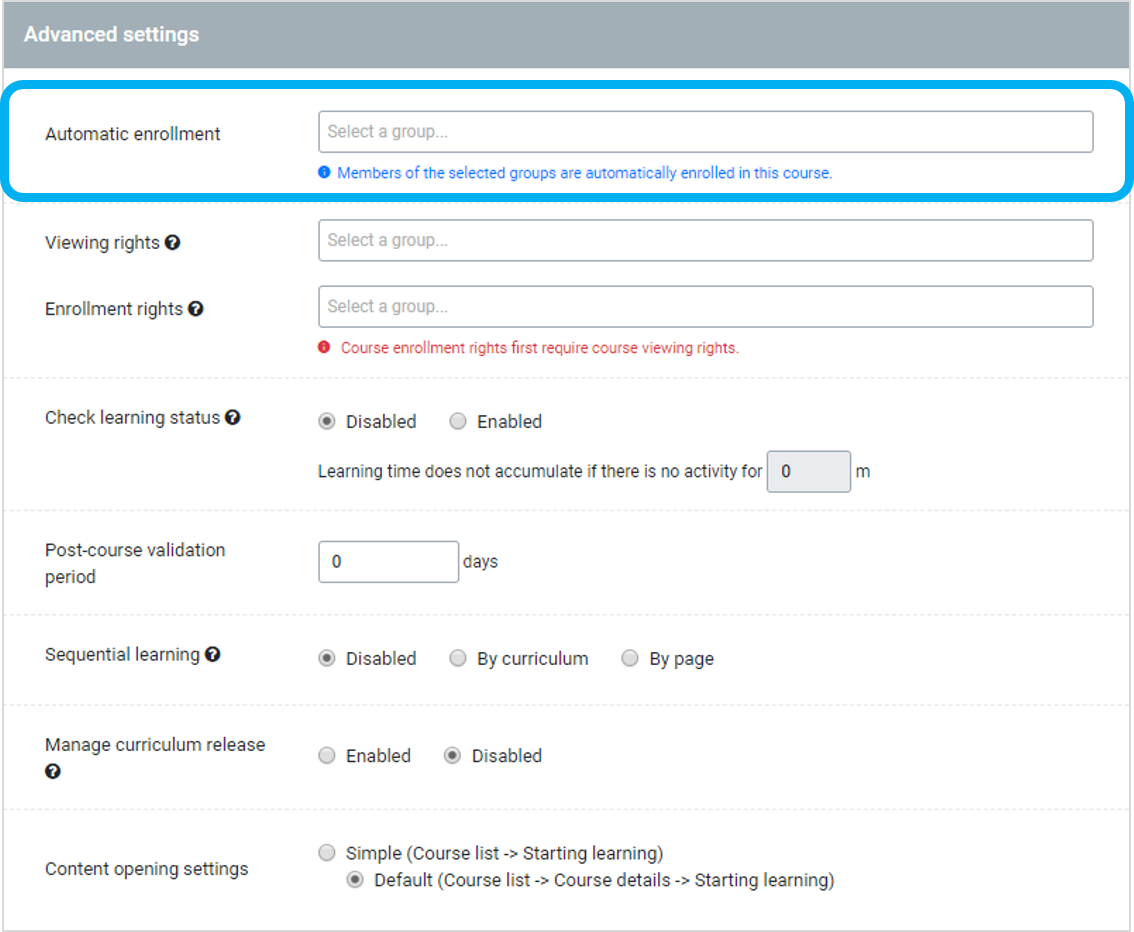 [ADMIN] Automatic course enrollment