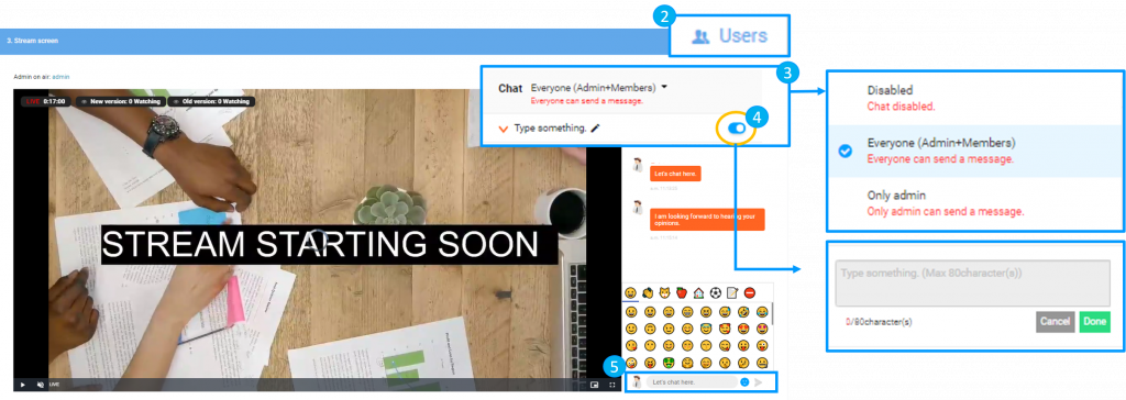 Live stream chat added