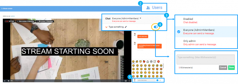 Live stream chat added